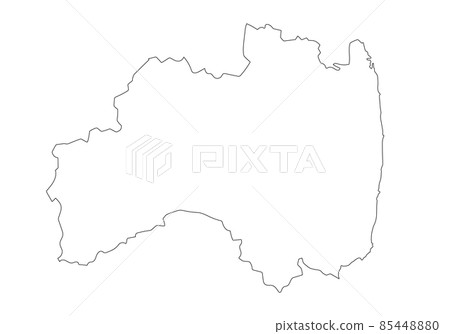 Fukushima prefecture line drawing - Stock Illustration [85448880] - PIXTA