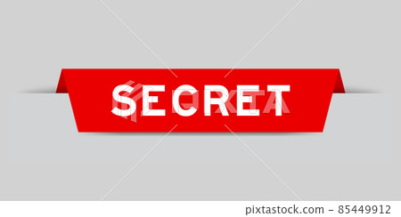Red color inserted label with word secret on... - Stock Illustration ...