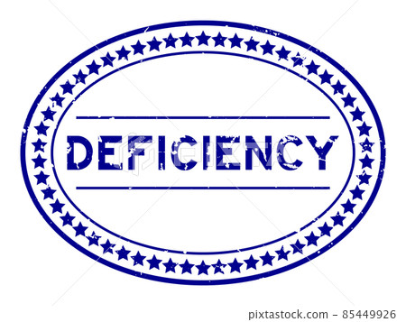 Grunge blue deficiency word oval rubber seal... - Stock Illustration ...