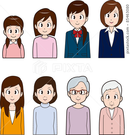 Generational female illustrations - Stock Illustration [85463080] - PIXTA