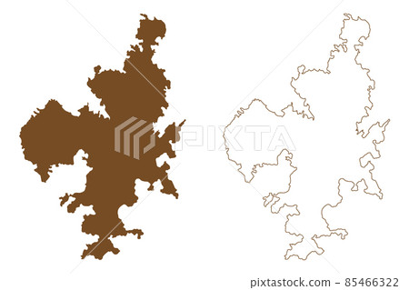 Geojedo island (Republic of Korea, ROK) map... - Stock Illustration ...