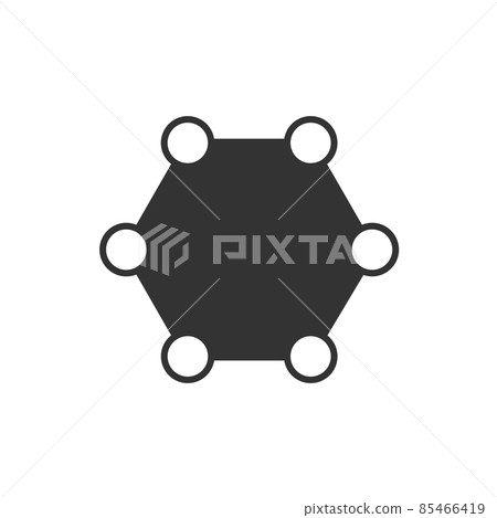 Hexagon linear community icon. Network or... - Stock Illustration ...