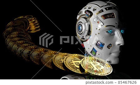 AI robot and bitcoin - Stock Illustration [85467626] - PIXTA