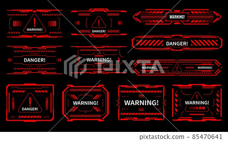 HUD danger and alert attention red interface... - Stock Illustration ...