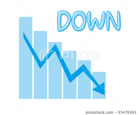 Simple down arrow icon line down graph - Stock Illustration [85476991 ...
