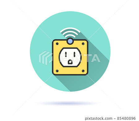 Smart socket icon with long shadow for graphic... - Stock Illustration ...