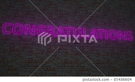 CONGRATULATIONS sign made with glowing neon...-插圖素材 [85486604] - PIXTA圖庫