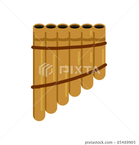 Pan flute. Bamboo pipe. Folk musical instrument... - Stock Illustration ...