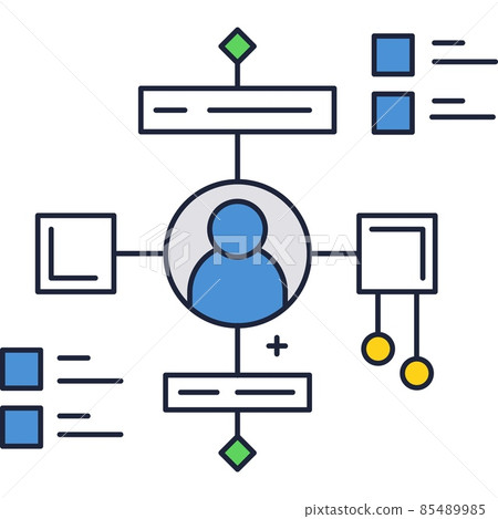 Work flow icon productivity process tech vector - Stock Illustration ...