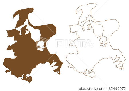 Rugen island (Baltic Sea, Federal Republic of... - Stock Illustration ...