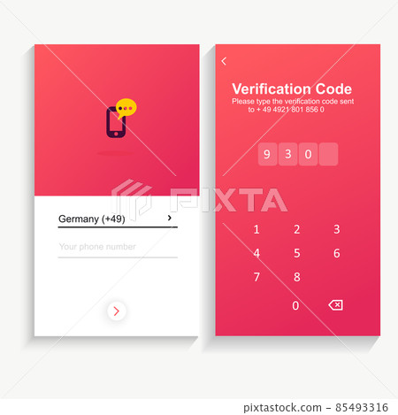 The process of checking the code by phone... - Stock Illustration [85493316] - PIXTA