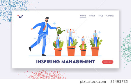 Inspiring Management Landing Page Template. Hr... - Stock Illustration ...