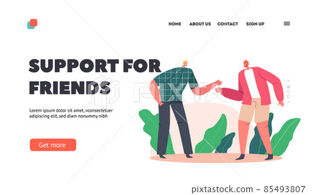 Support for Friends Landing Page Template.... - Stock Illustration ...