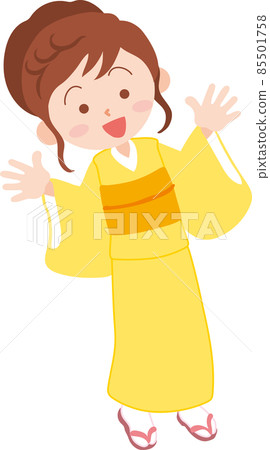 A woman in kimono shape - Stock Illustration [85501758] - PIXTA