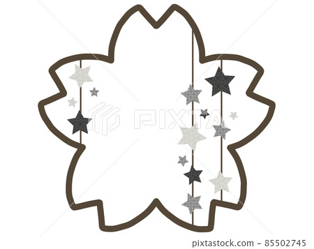 Monochrome Japanese pattern star and cherry... - Stock Illustration ...