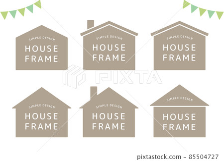 Simple house frame illustration set. Templates,... - Stock Illustration ...