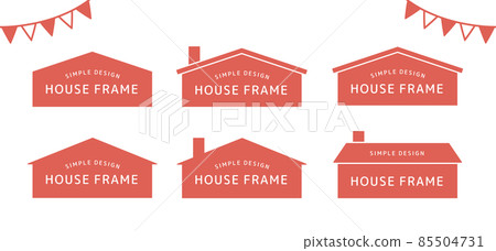 Simple house frame illustration set. Templates,... - Stock Illustration ...