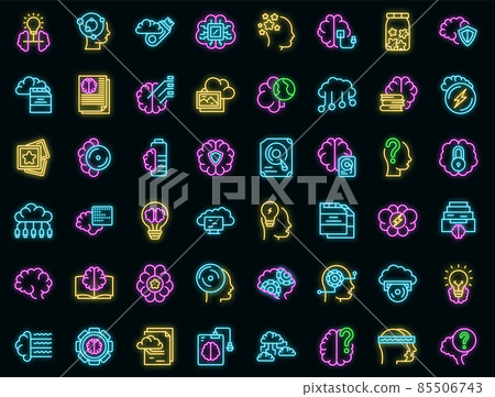 Memory icons set vector neon - Stock Illustration [85506743] - PIXTA