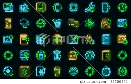 Regeneration icons set vector neon - Stock Illustration [85506831] - PIXTA
