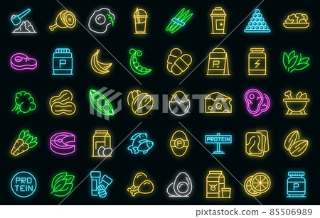 Protein nutrient icon, outline style - Stock Illustration [85506989 ...