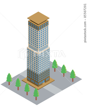 Isometrics high-rise building commercial... - Stock Illustration ...