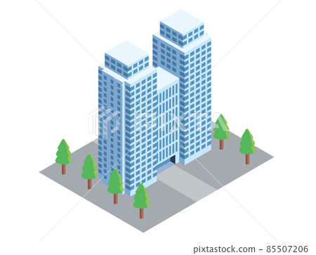 Isometrics high-rise building, commercial... - Stock Illustration ...
