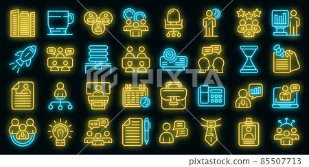 Meeting icons set vector neon - Stock Illustration [85507713] - PIXTA