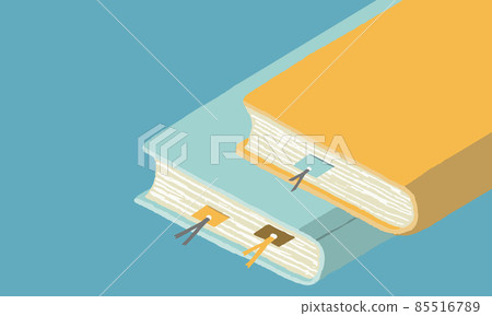 Illustrations of two overlapping books - Stock Illustration [85516789 ...