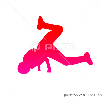 Breakdance chair silhouette (red) - Stock Illustration [85518771] - PIXTA