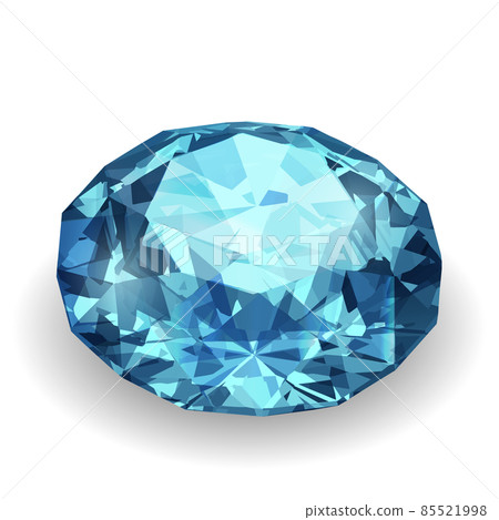 Realistic blue diamond with light reflections -... - Stock Illustration ...