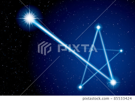 Five-pointed star drawn by the trajectory of light - Stock Illustration ...