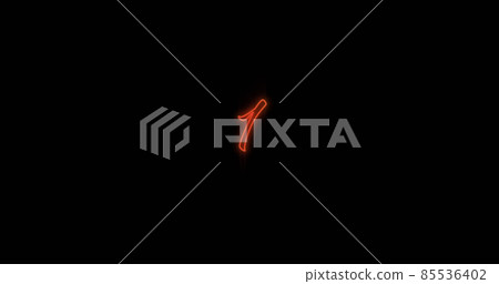 Number one appearing in red in neon lights-插圖素材 [85536402] - PIXTA圖庫