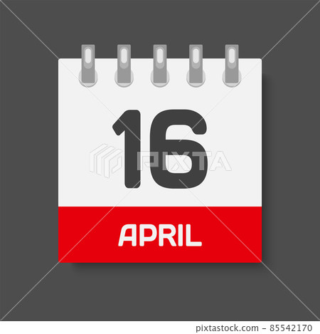 Icon day date 16 April, template calendar page - Stock Illustration ...