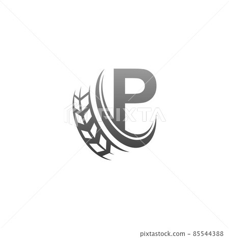 Letter P with trailing wheel icon design...-插圖素材 [85544388] - PIXTA圖庫