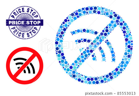 Distress PRICE STOP Round Guilloche Stamp and... - Stock Illustration ...