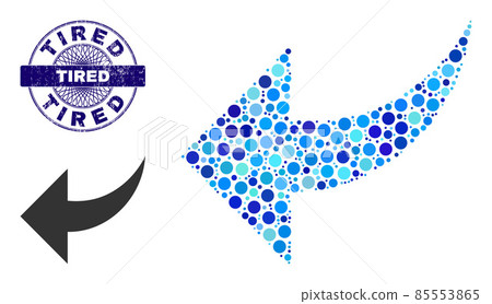 Grunge TIRED Round Guilloche Stamp and Undo... - Stock Illustration ...