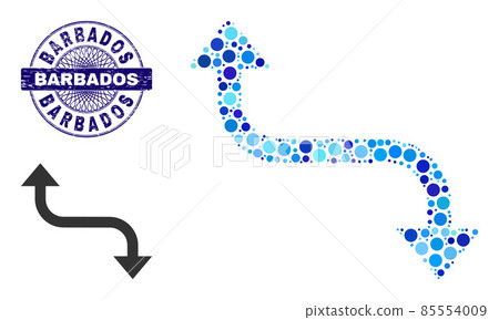 Textured BARBADOS Round Guilloche Stamp and... - Stock Illustration ...