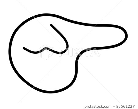 Illustration material of simple index finger - Stock Illustration ...