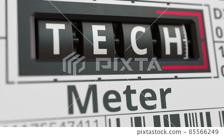 Analog counter or meter with TECH text.... - Stock Illustration ...
