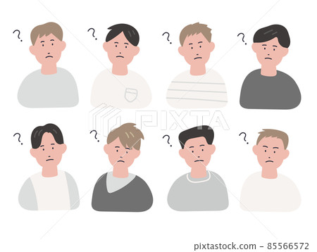 Hand-painted men's illustration set (question) - Stock Illustration ...