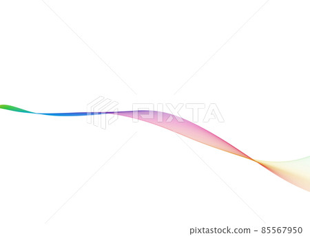 7 color wave ribbon background line white... - Stock Illustration ...