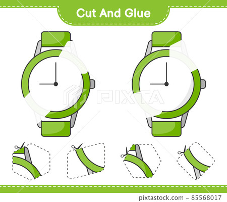 Cut and glue, cut parts of Watches and glue... - Stock Illustration ...