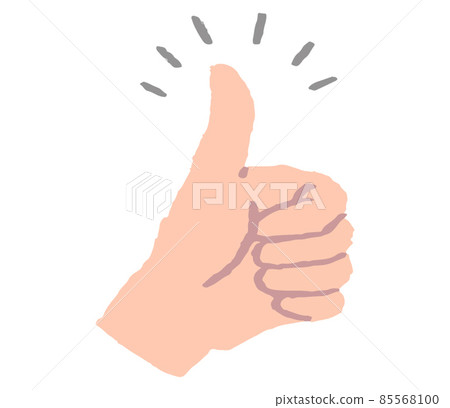 Hand giving a good sign (hand-painted color) - Stock Illustration ...