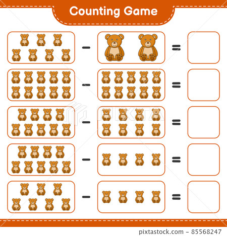 Count and match, count the number of Teddy Bear... - Stock Illustration ...