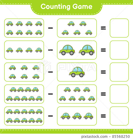 Count and match, count the number of Car and... - Stock Illustration ...