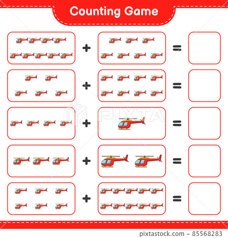 Count and match, count the number of Helicopter... - Stock Illustration ...