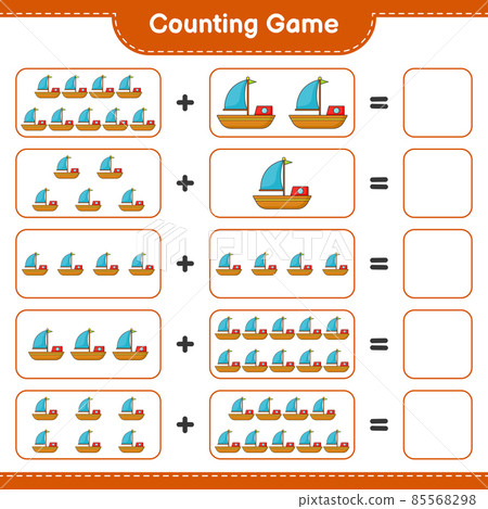 Count and match, count the number of Boat and... - Stock Illustration ...