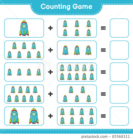 Count and match, count the number of Rocket and... - Stock Illustration ...