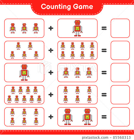 Count and match, count the number of Robot... - Stock Illustration ...