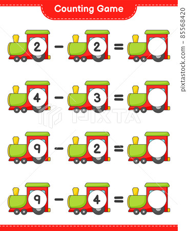 Count and match, count the number of Train and...-插圖素材 [85568420] - PIXTA圖庫